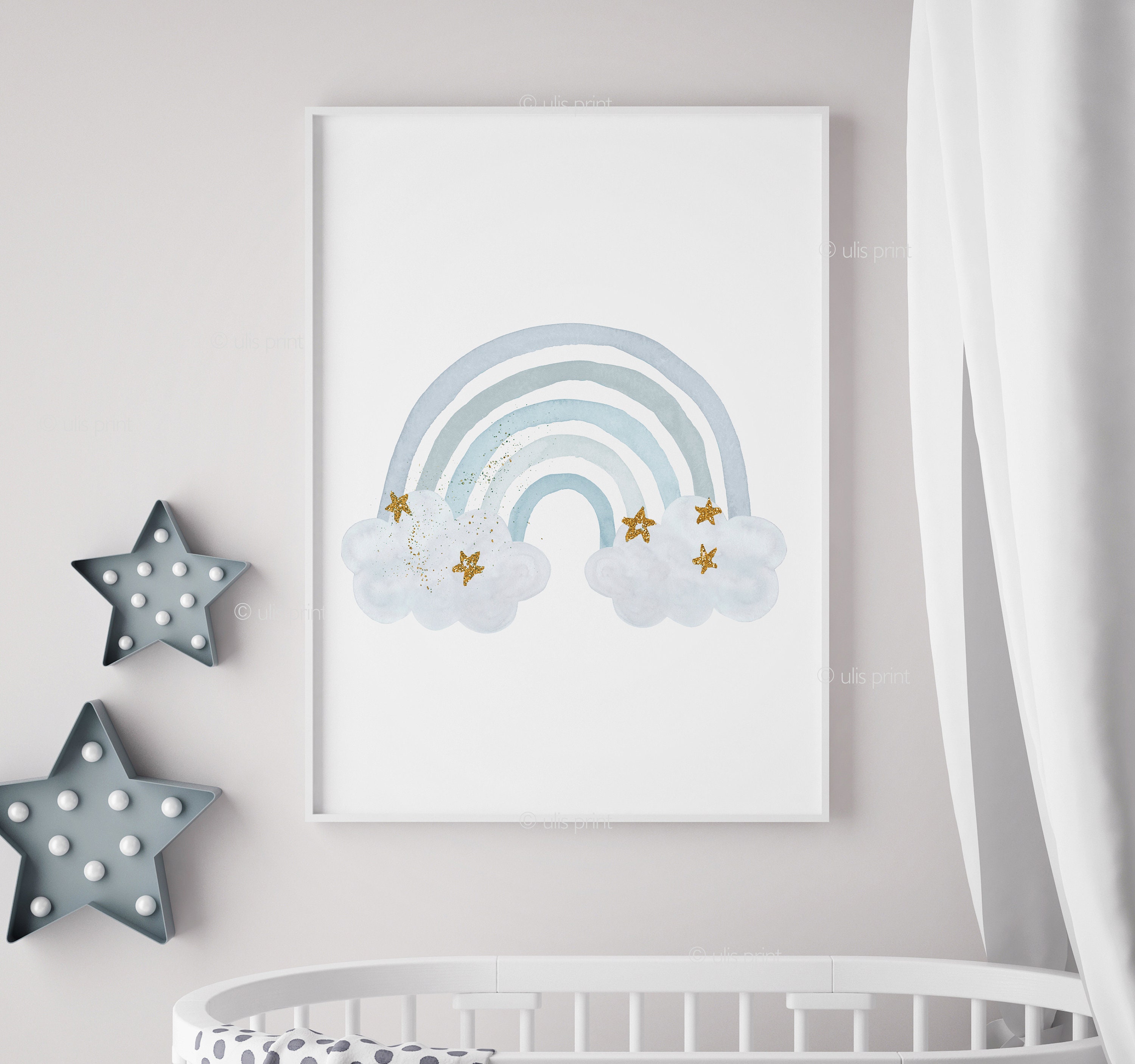 Watercolor Rainbow Print,nursery Room Decor, Boys Room Poster,kids Wall ...