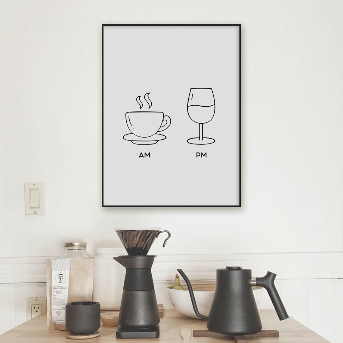 AM PM Poster Coffee Poster Coffee Art Kitchen Printcoffee - Etsy