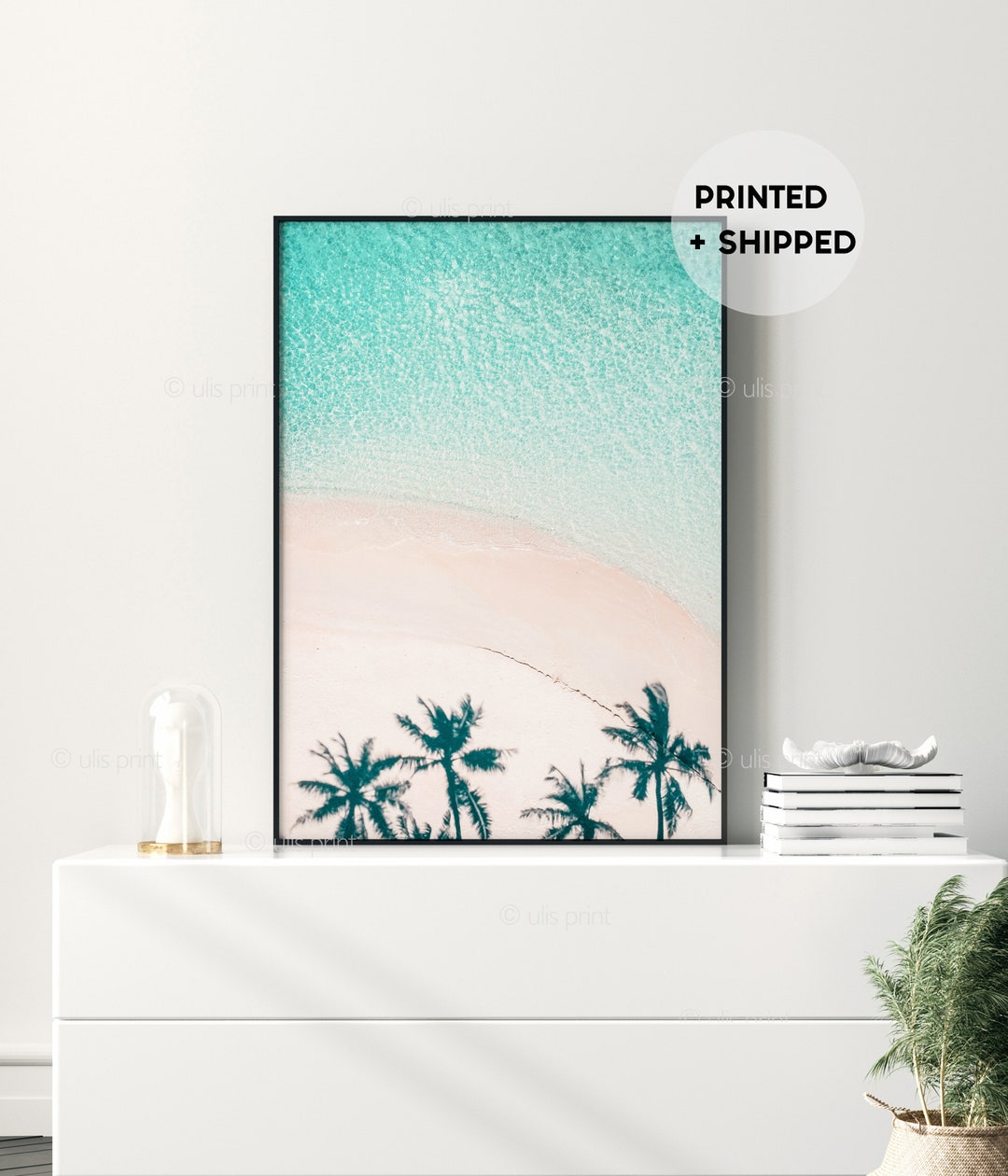Beach Print, Ocean Poster, Palm Tree Print, Blue Ocean, Island Art ...