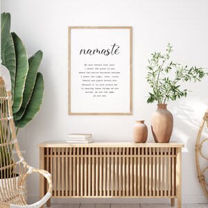 Namaste Wall Art, Namaste Definition Print, Yoga Poster, Meditation ...
