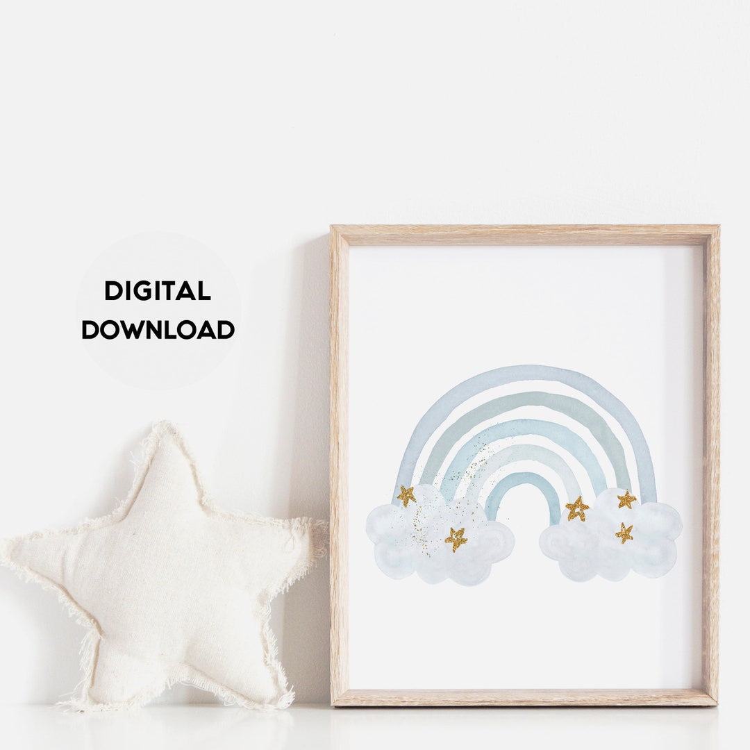 Watercolor Rainbow Print,nursery Room Decor, Boys Room Poster,kids Wall ...