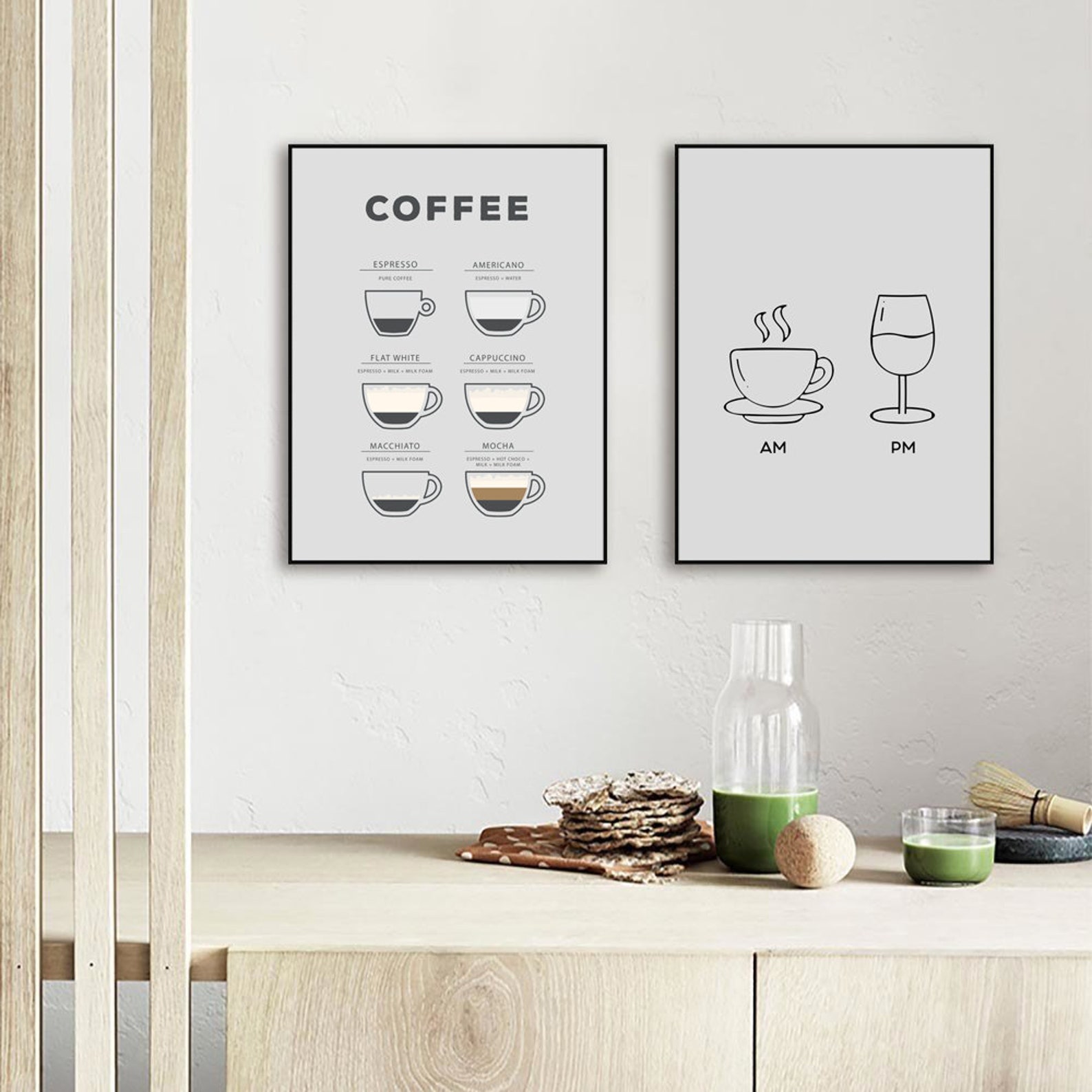 AM PM Poster Coffee Poster Coffee Art Kitchen Printcoffee - Etsy