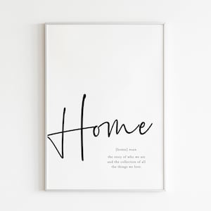 Home Definition Print, Home Wall Art, Home Definition Sign, Minimalist ...