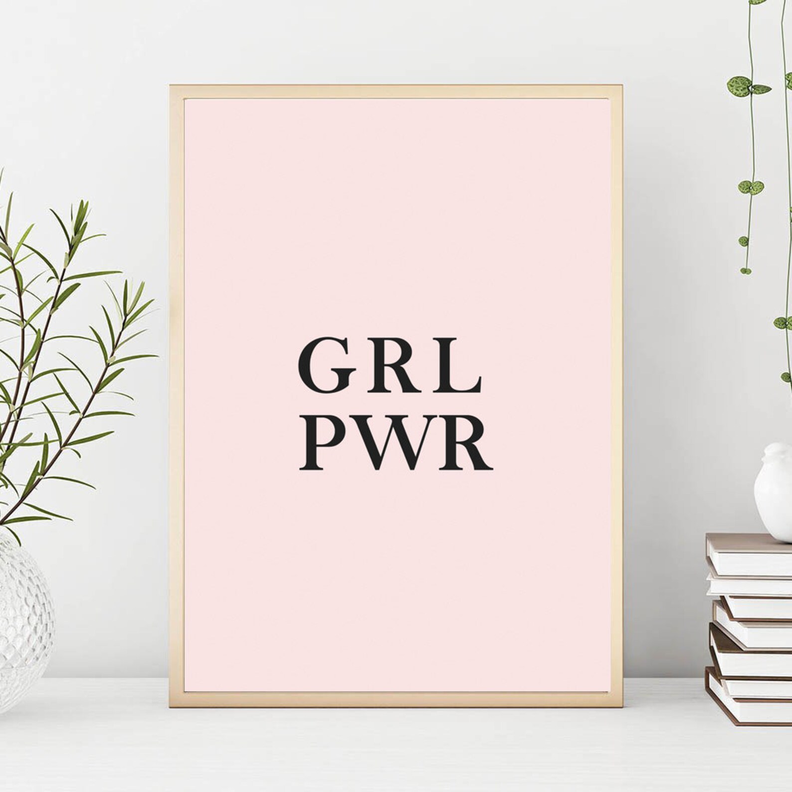 Girl Power Print Pink Poster Girl Quote Feminist Quotes | Etsy