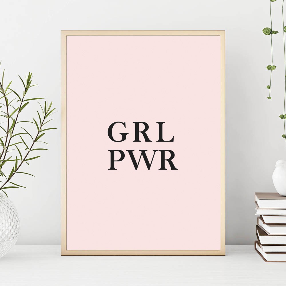Girl Power Print Pink Poster Girl Quote Feminist Quotes - Etsy