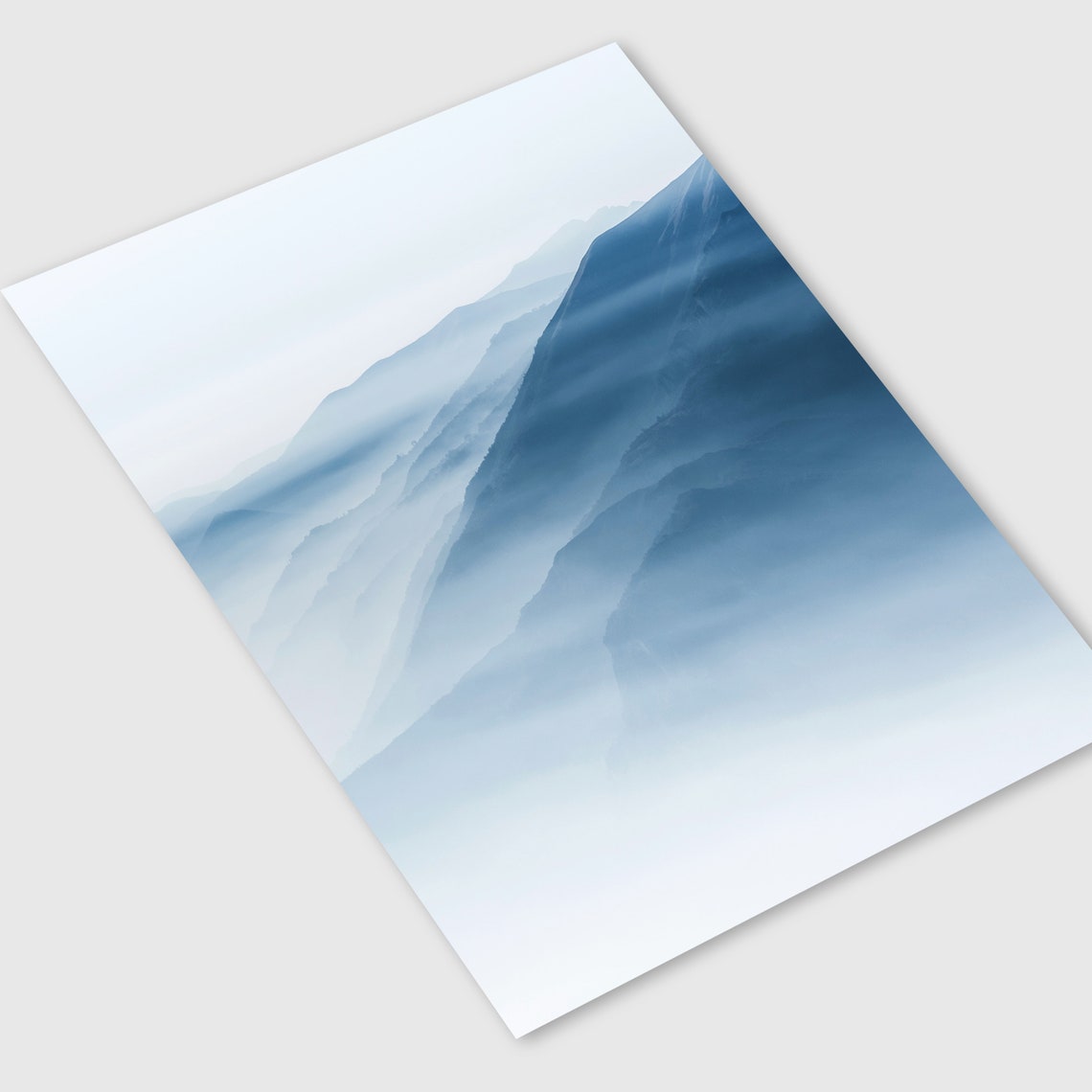 Blue Mountain Print Foggy Mountain Print Mountain Wall Art | Etsy