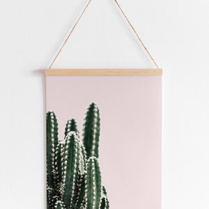 Cactus Print, Pink Cactus Poster, Blush Pastel Pink, Large Cacti Print ...