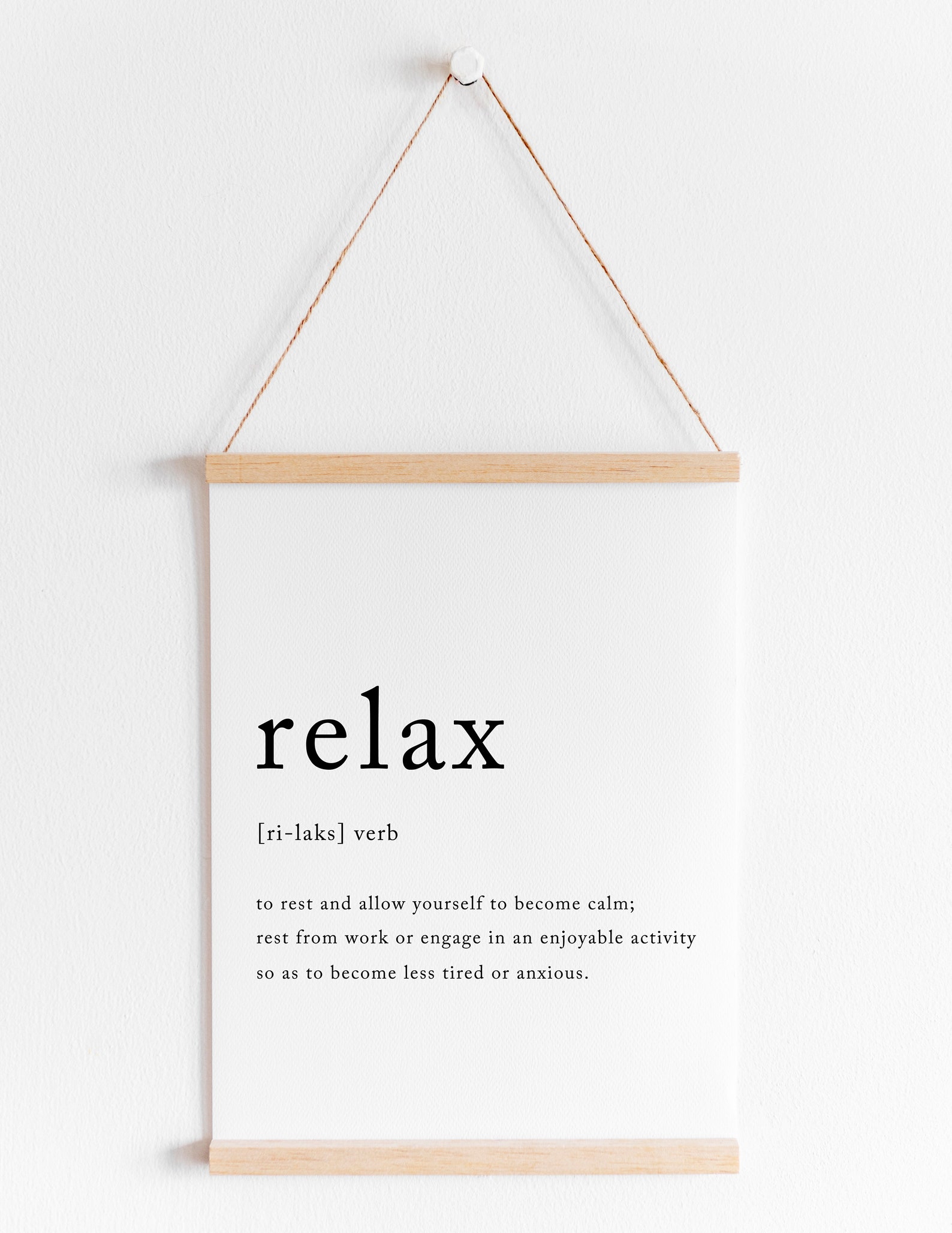 Relax Definition Print Ioga Print Office Decor Bedroom | Etsy