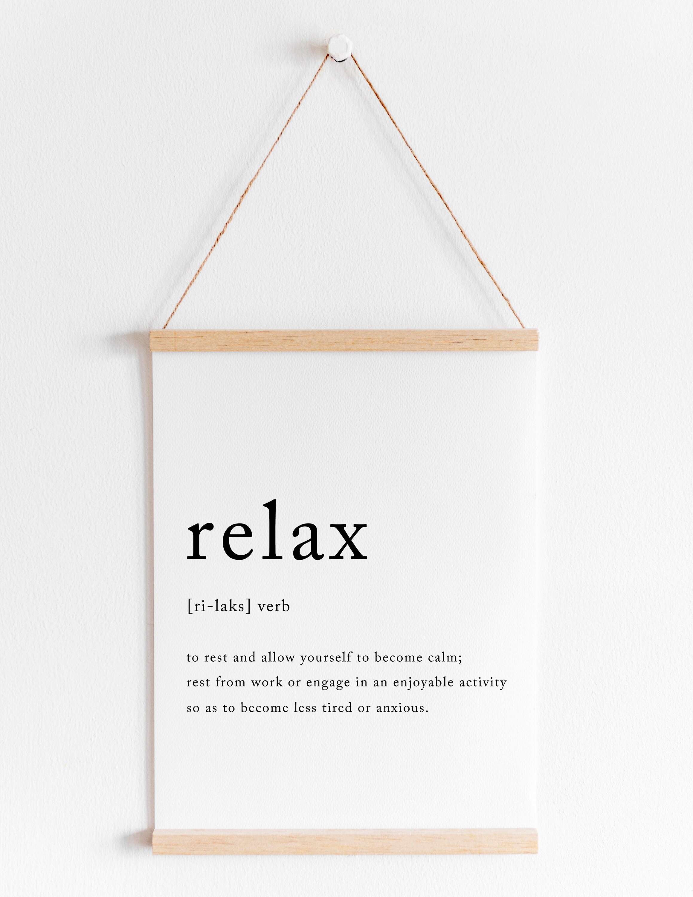 Relax Definition Print Ioga Print Office Decor Bedroom - Etsy