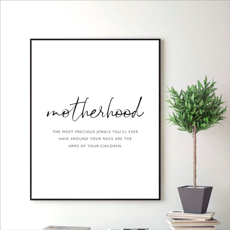 Motherhood Quote Print Mothers Day Print Mum Poster | Etsy