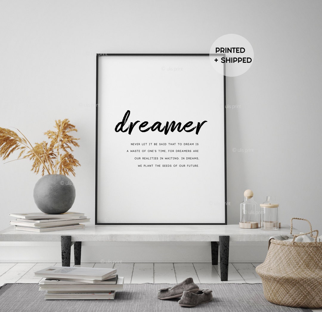 Dreamer Definition Print, Motivational Print, Dream Poster, Dream Quote ...