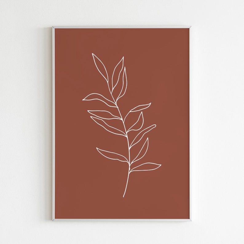 Botanical Line Drawing Print Botanical One Line Minimalist | Etsy