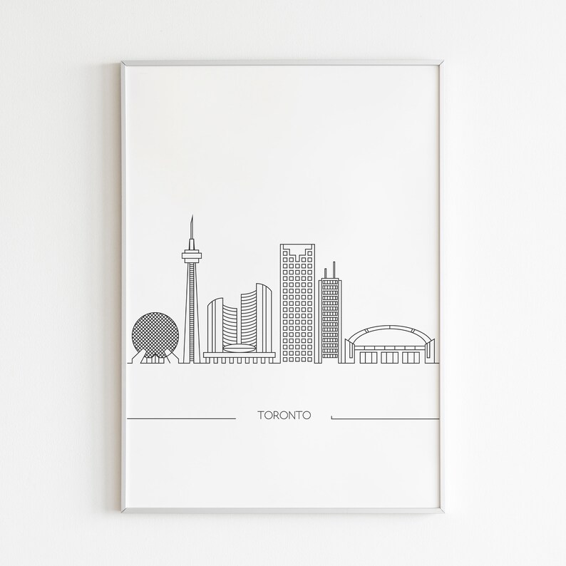 Toronto Line Art Print Toronto Skyline Poster Minimalist - Etsy