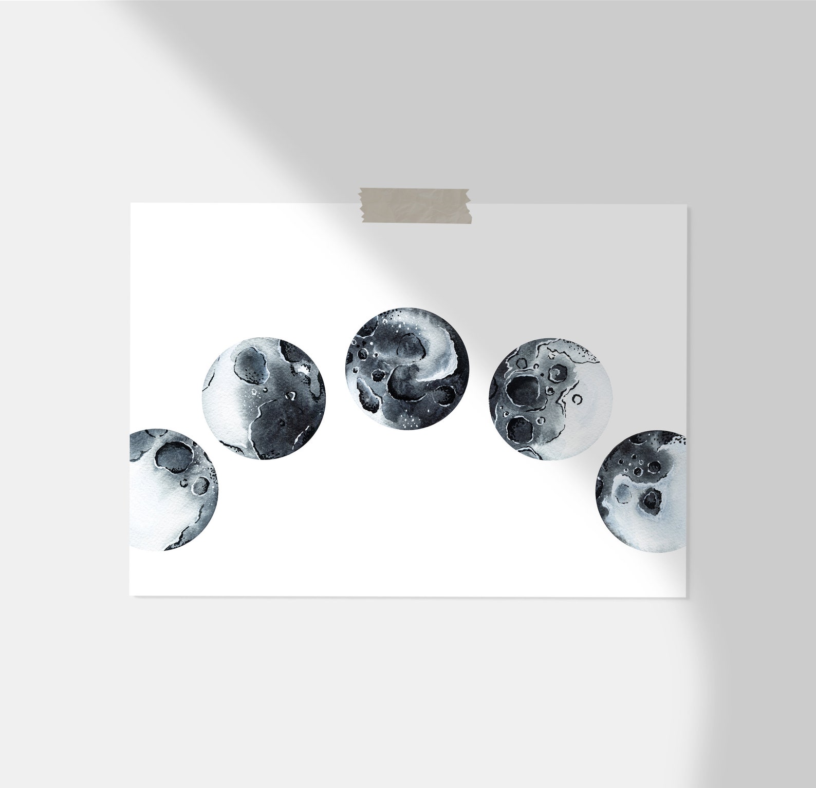 Horizontal Moon Phases Print Moon Print Full Moon Poster - Etsy