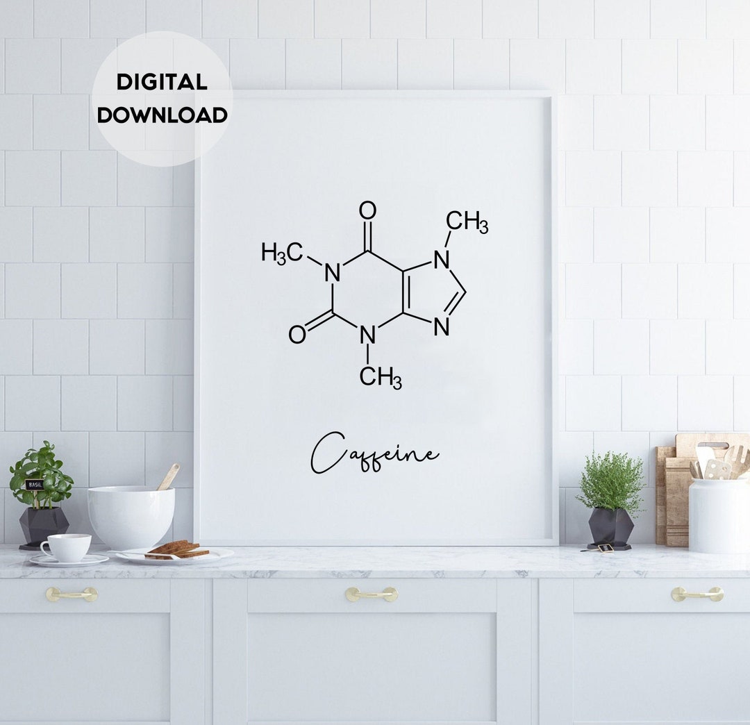 Caffeine Molecule Poster, Serotonin Molecule, Science Chemistry Poster ...
