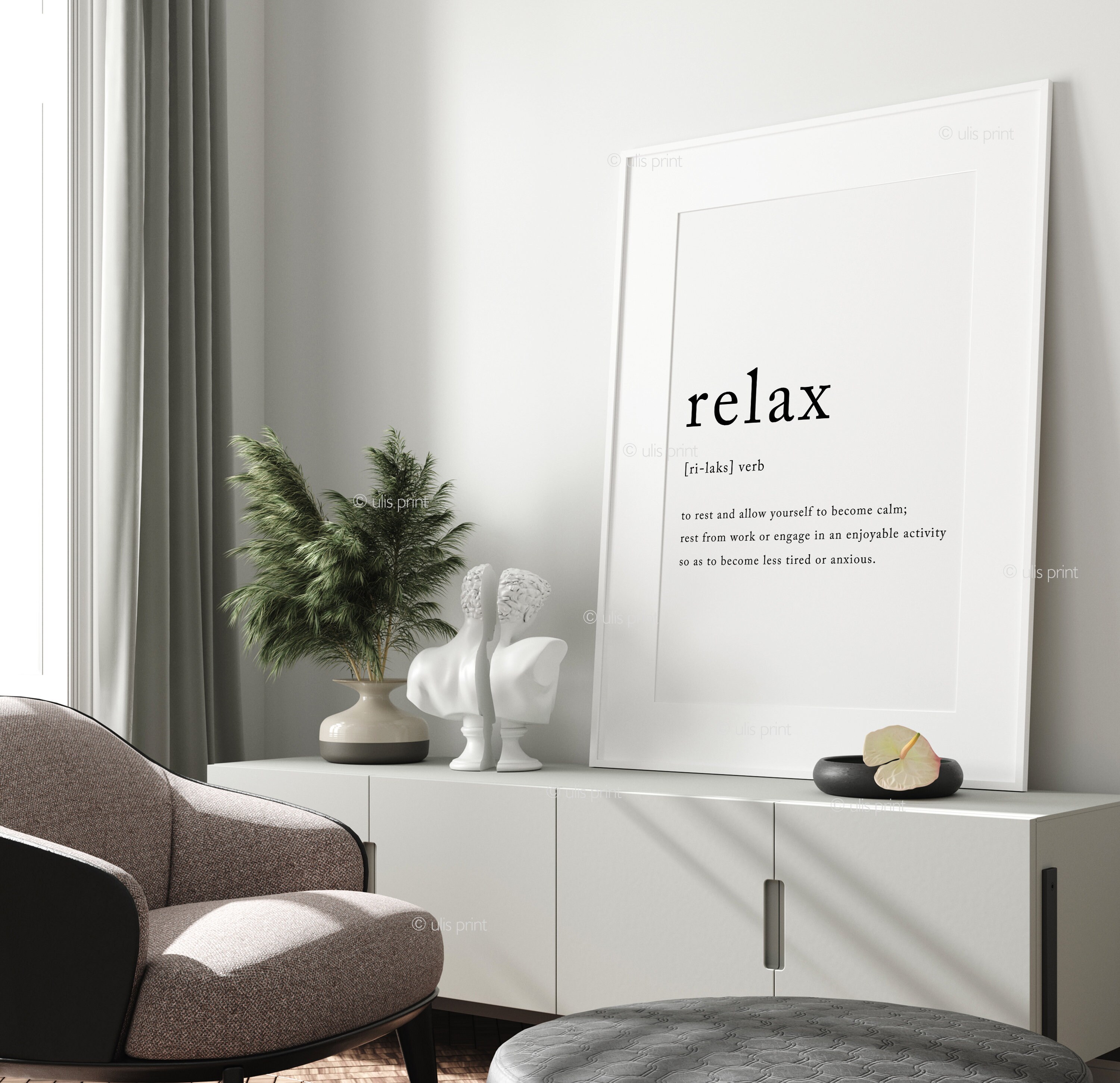 Relax Definition Print Ioga Print Office Decor Bedroom - Etsy