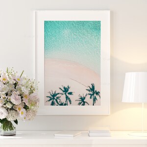 Beach Print, Ocean Poster, Palm Tree Print, Blue Ocean, Island Art ...