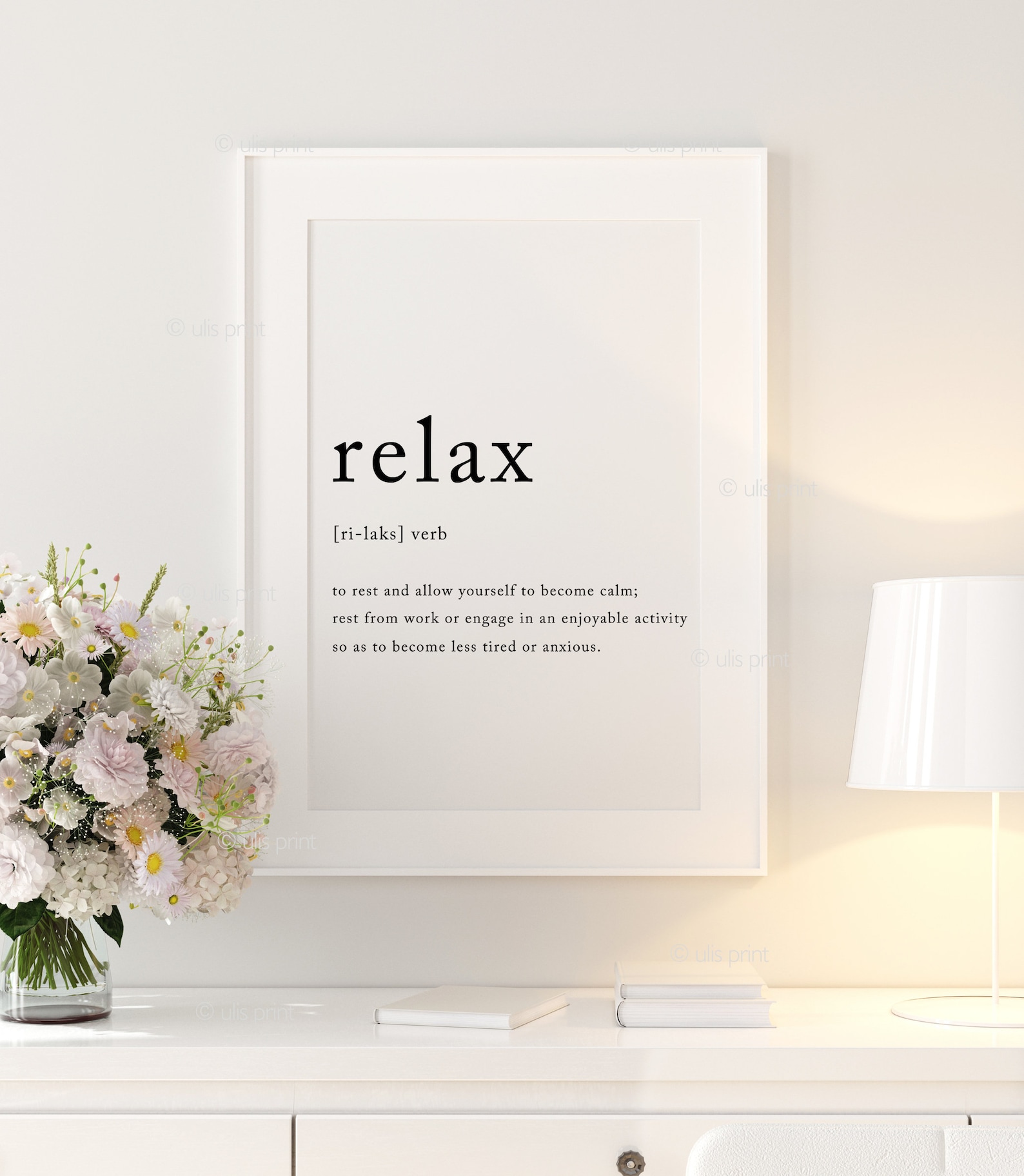 Relax Definition Print Ioga Print Office Decor Bedroom - Etsy