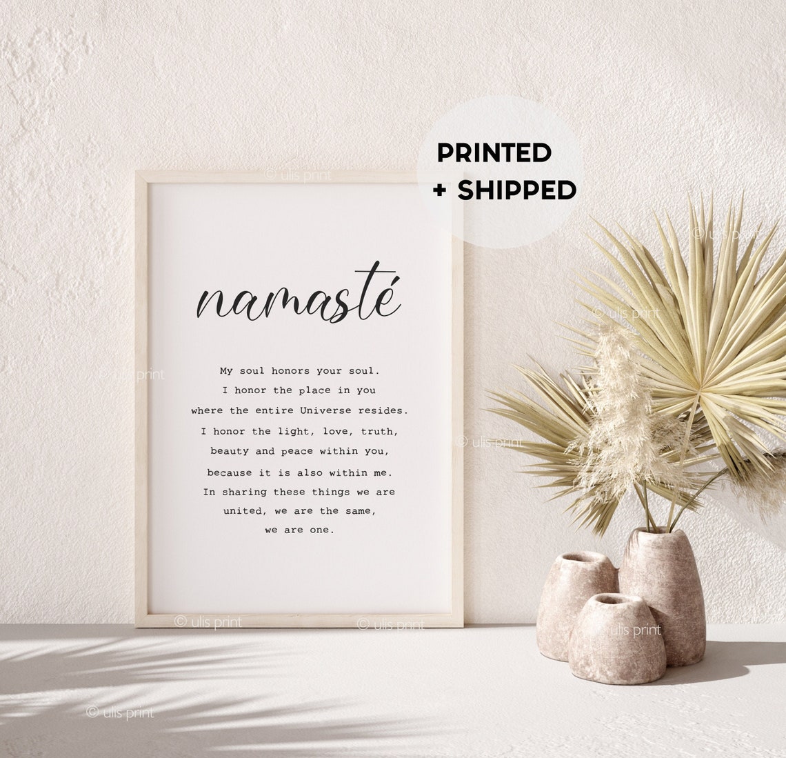 Namaste Wall Art Namaste Definition Print Yoga Poster - Etsy