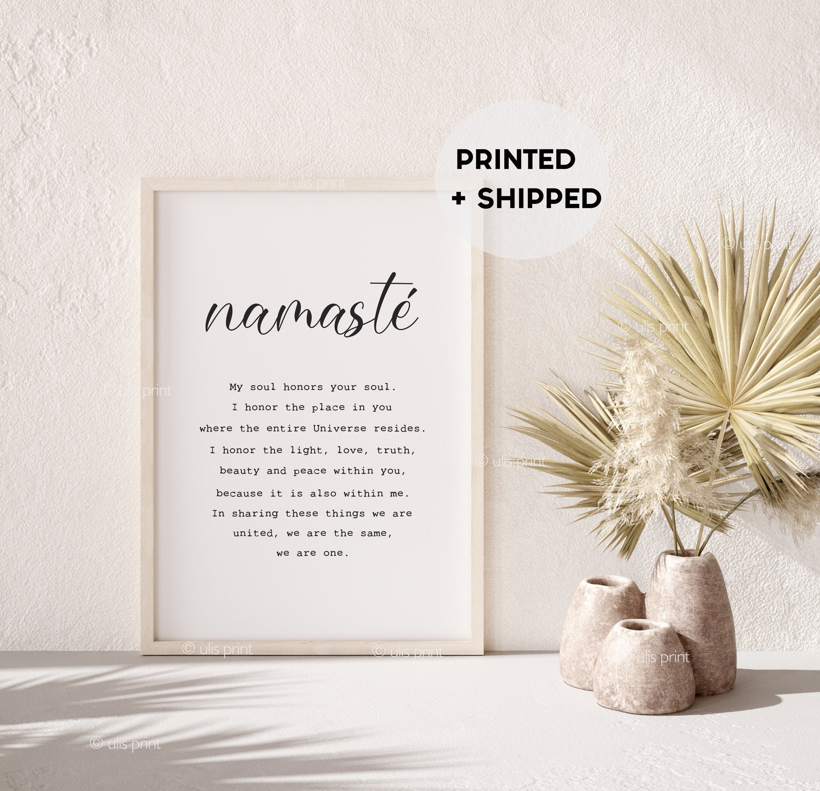 Namaste Wall Art Namaste Definition Print Yoga Poster - Etsy