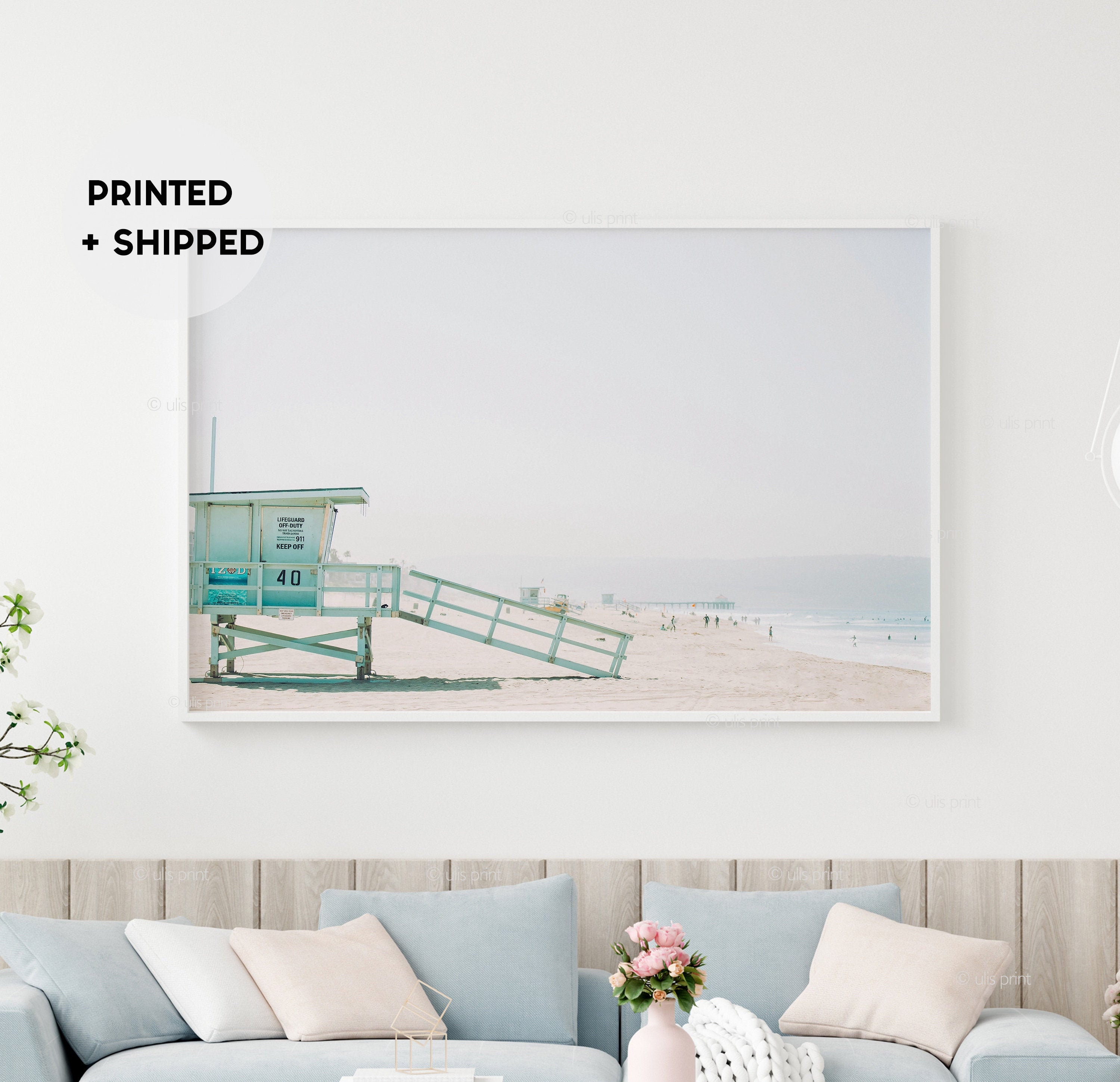 Lifeguard Tower Beach Print Ocean Wall Art Beach Poster - Etsy
