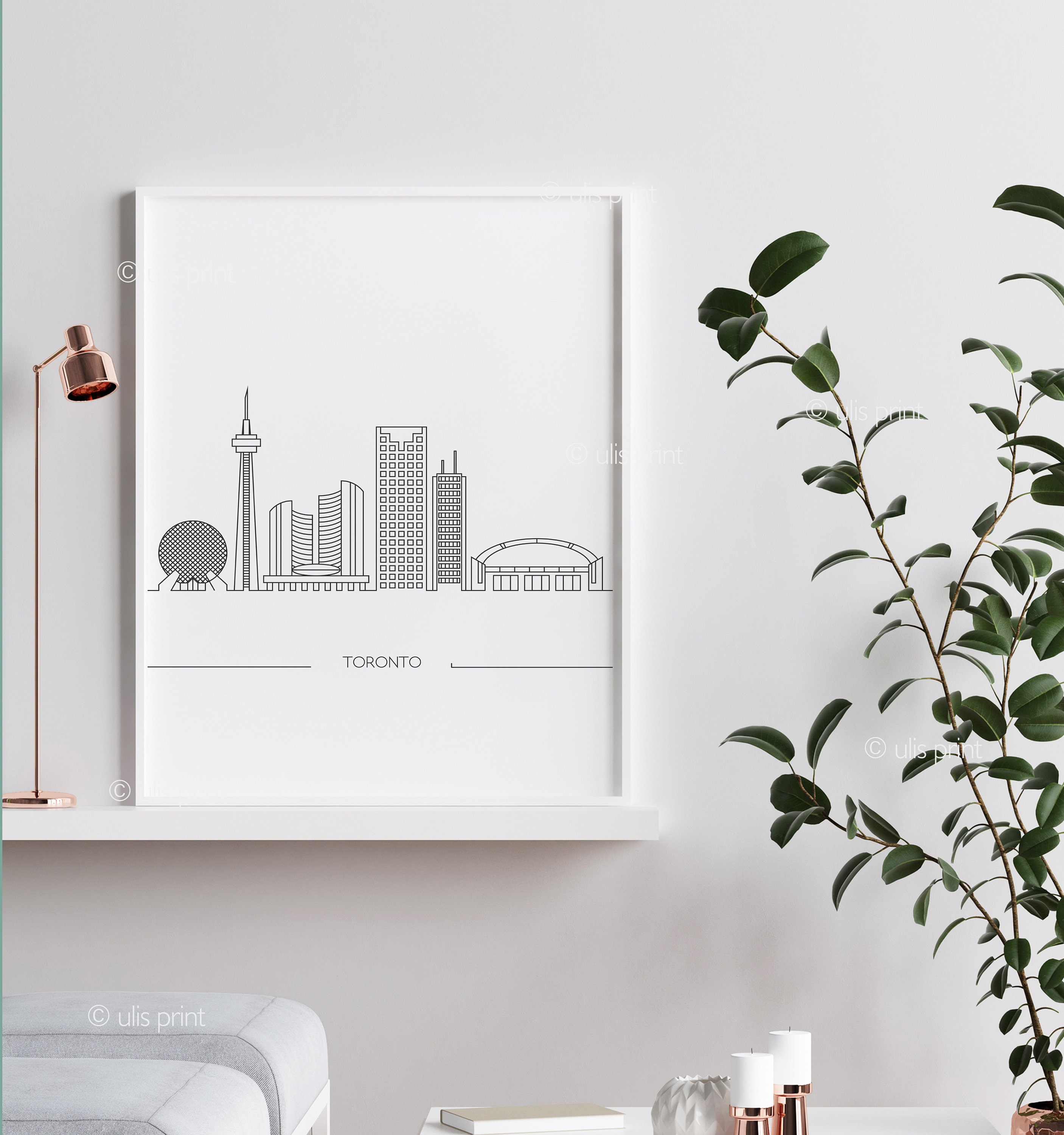 Toronto Line Art Print Toronto Skyline Poster Minimalist | Etsy