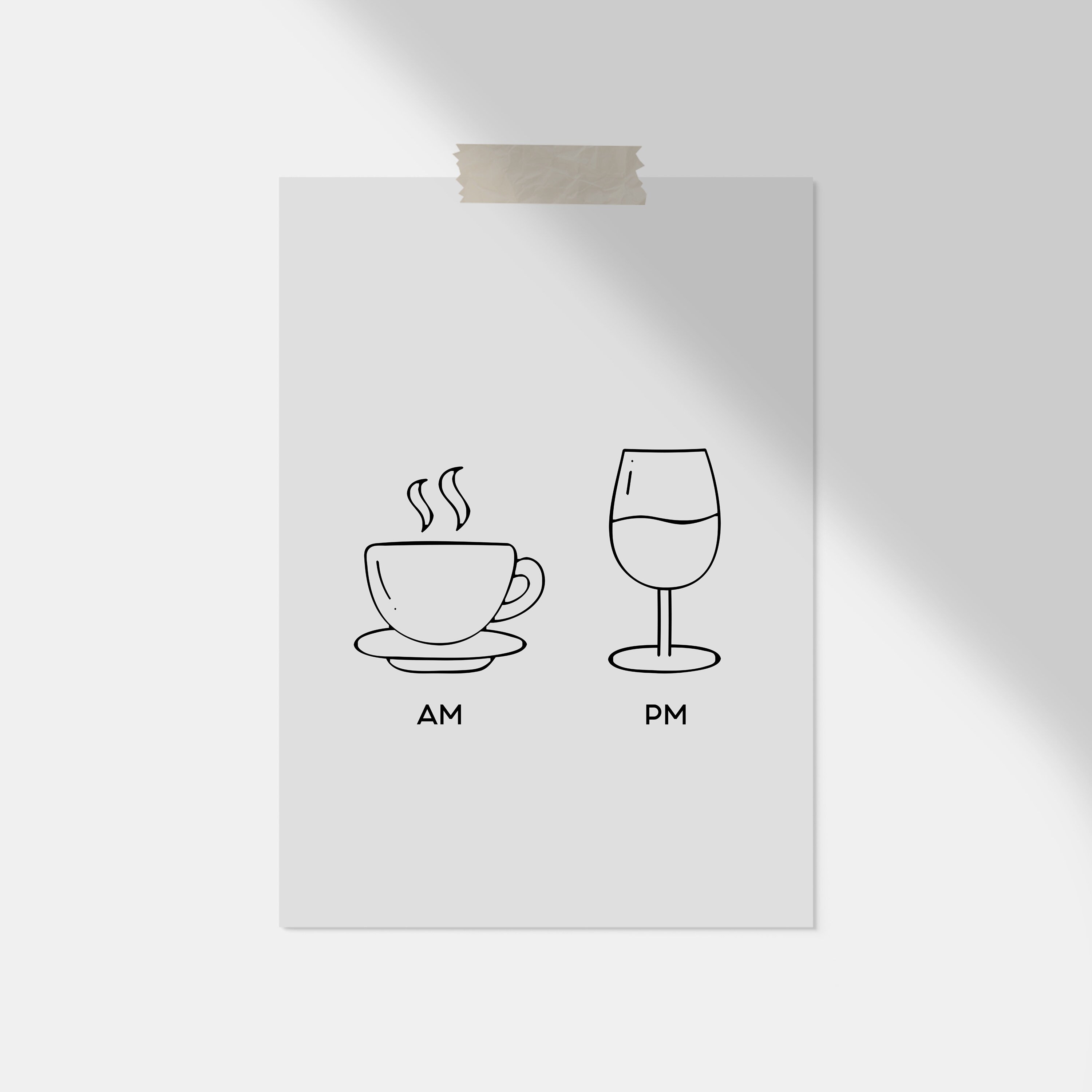 AM PM Poster Coffee Poster Coffee Art Kitchen Printcoffee | Etsy