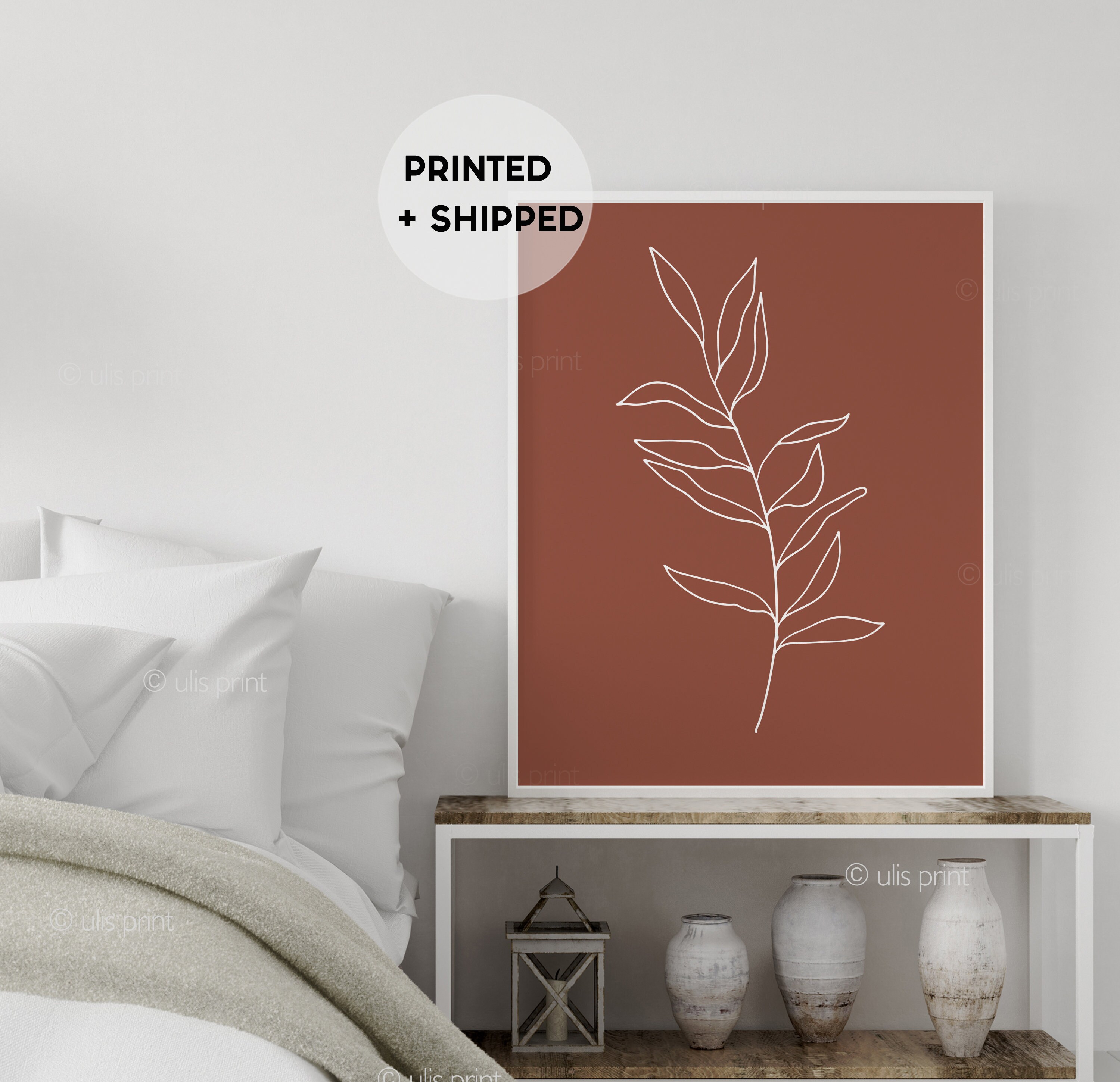 Botanical Line Drawing Print Botanical One Line Minimalist | Etsy