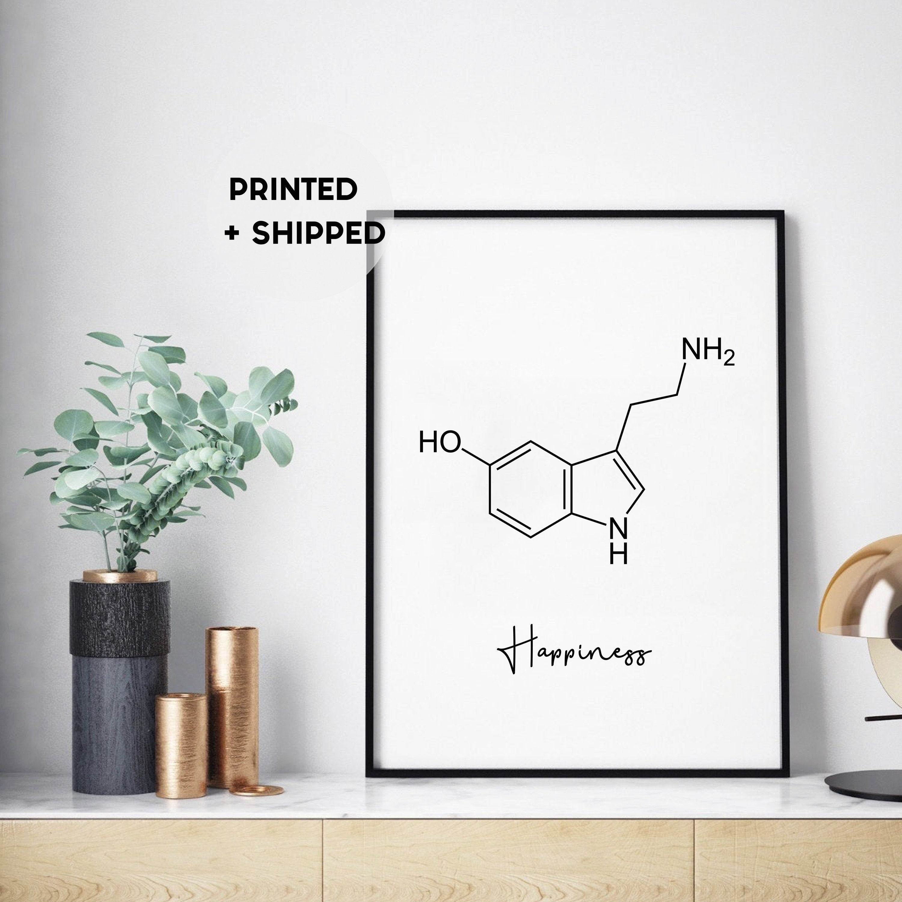 Happiness Molecule Poster Serotonin Molecule Science | Etsy