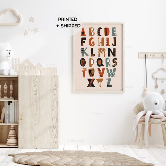 Alphabet Poster Boho Kids Alphabet ABC Poster Boho Nursery - Etsy