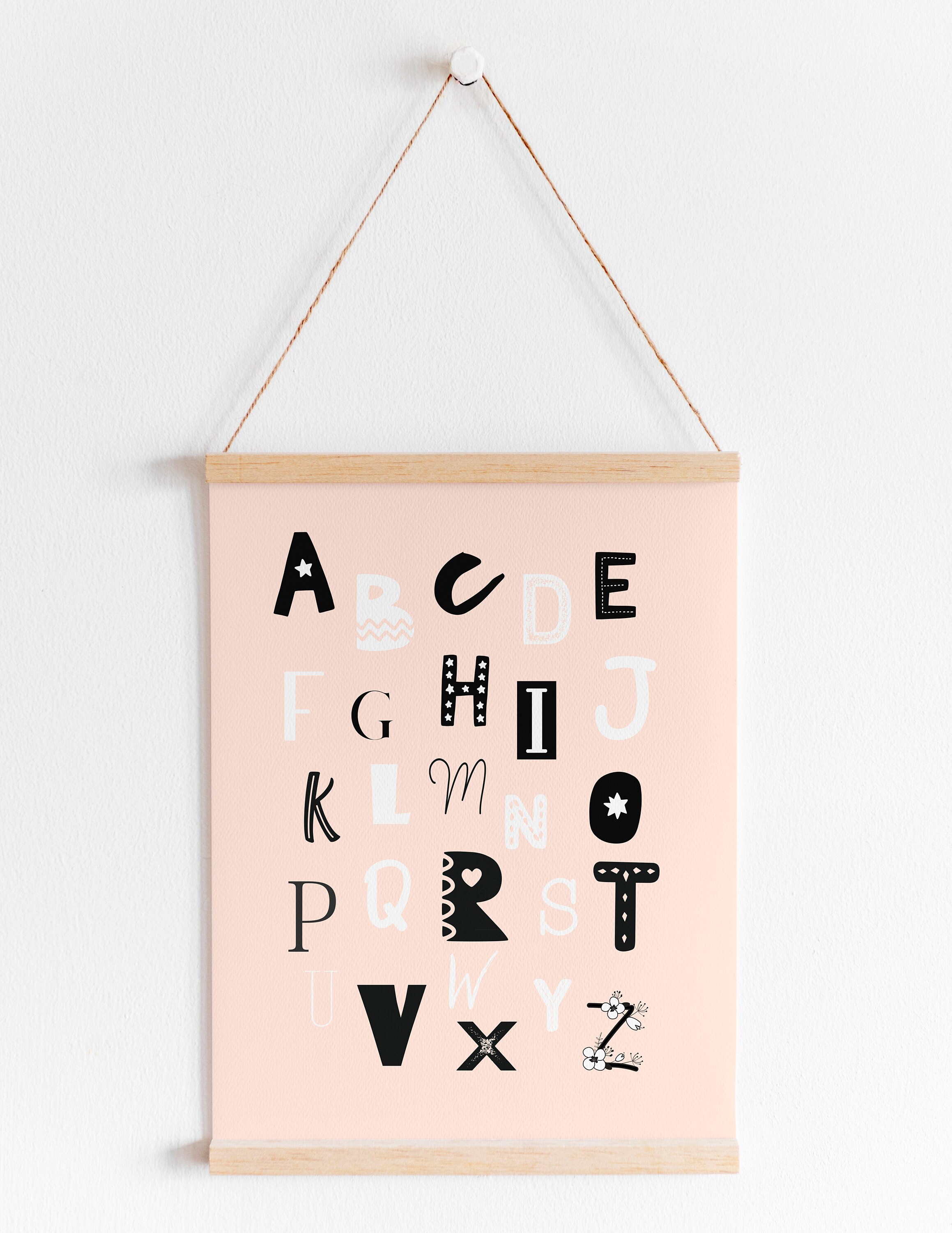 Alphabet Poster ABC Wall Art Nursery Room Decor Girls Room | Etsy