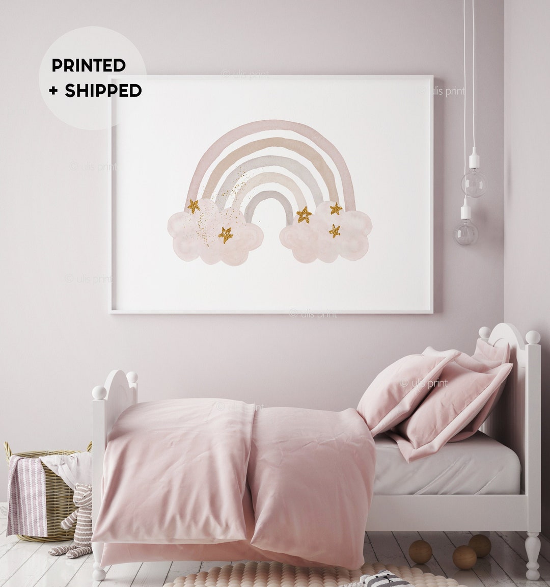 Watercolour Rainbow Print, Nursery Room Decor, Girls Room Poster ...