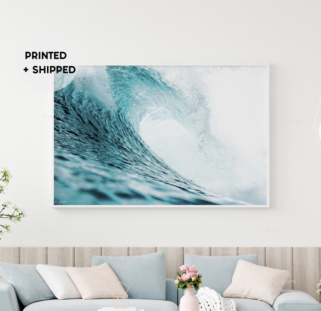 Horizontal Blue Wave, Ocean Poster, Beach Art Print, Surf Poster ...