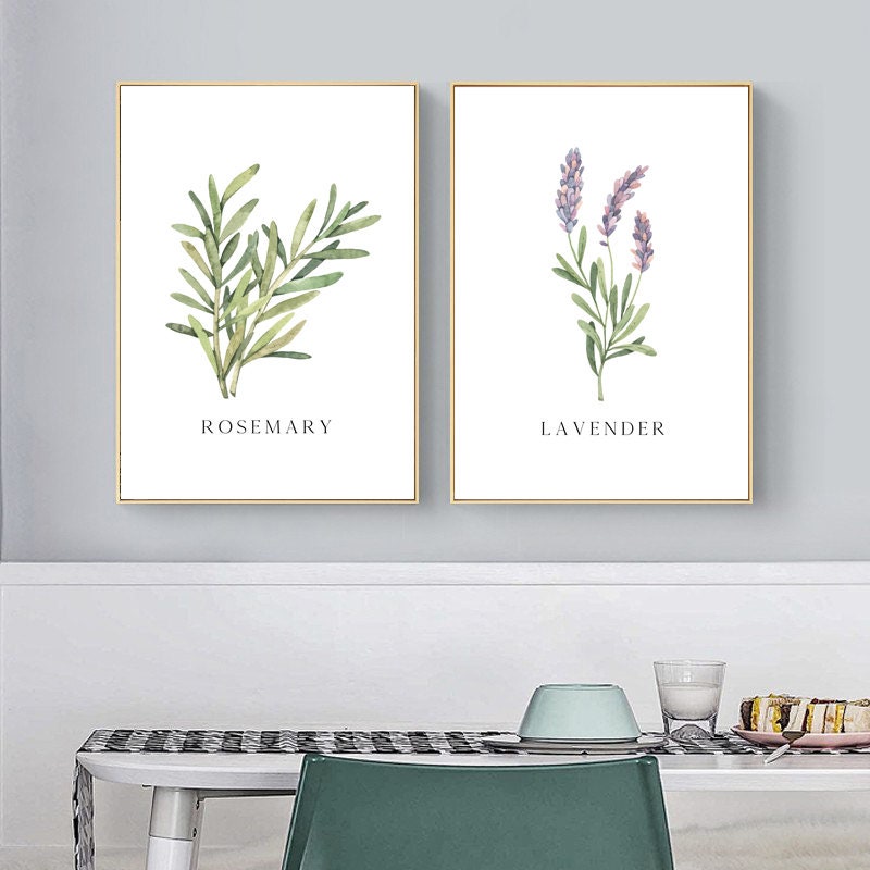 Set di 2 stampe Set di erbe Poster Illustrazione Stampa - Etsy Italia