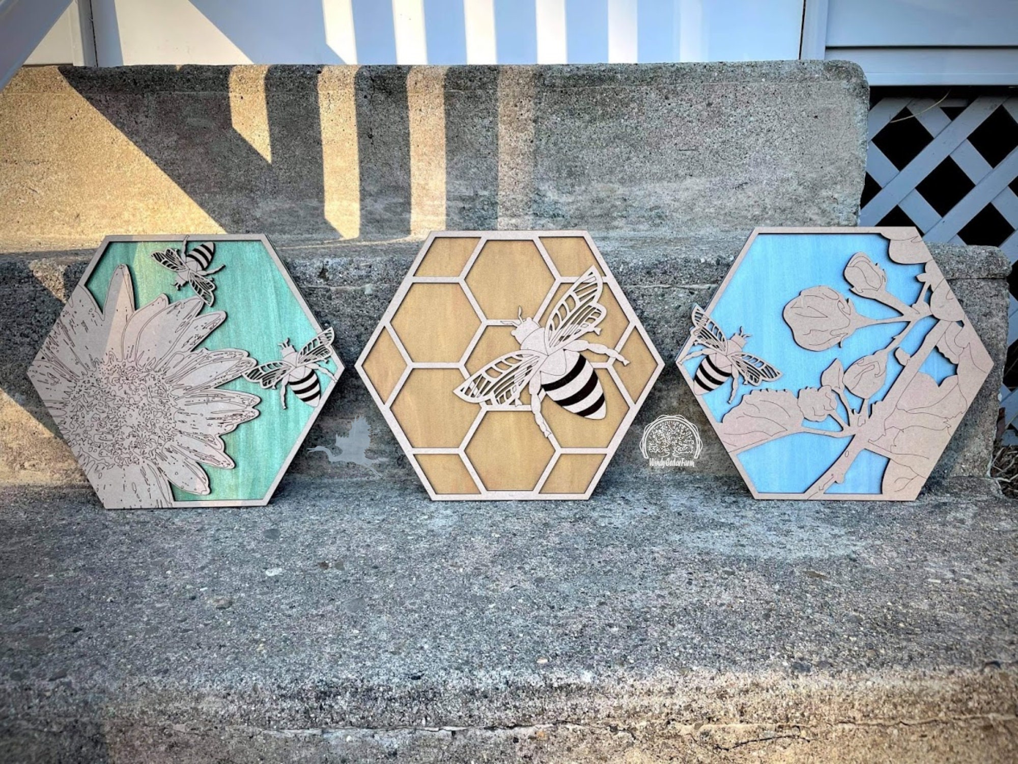 Honey Bee Wall Panel Bundle SVG File Download Apple Blossom Sunflower ...