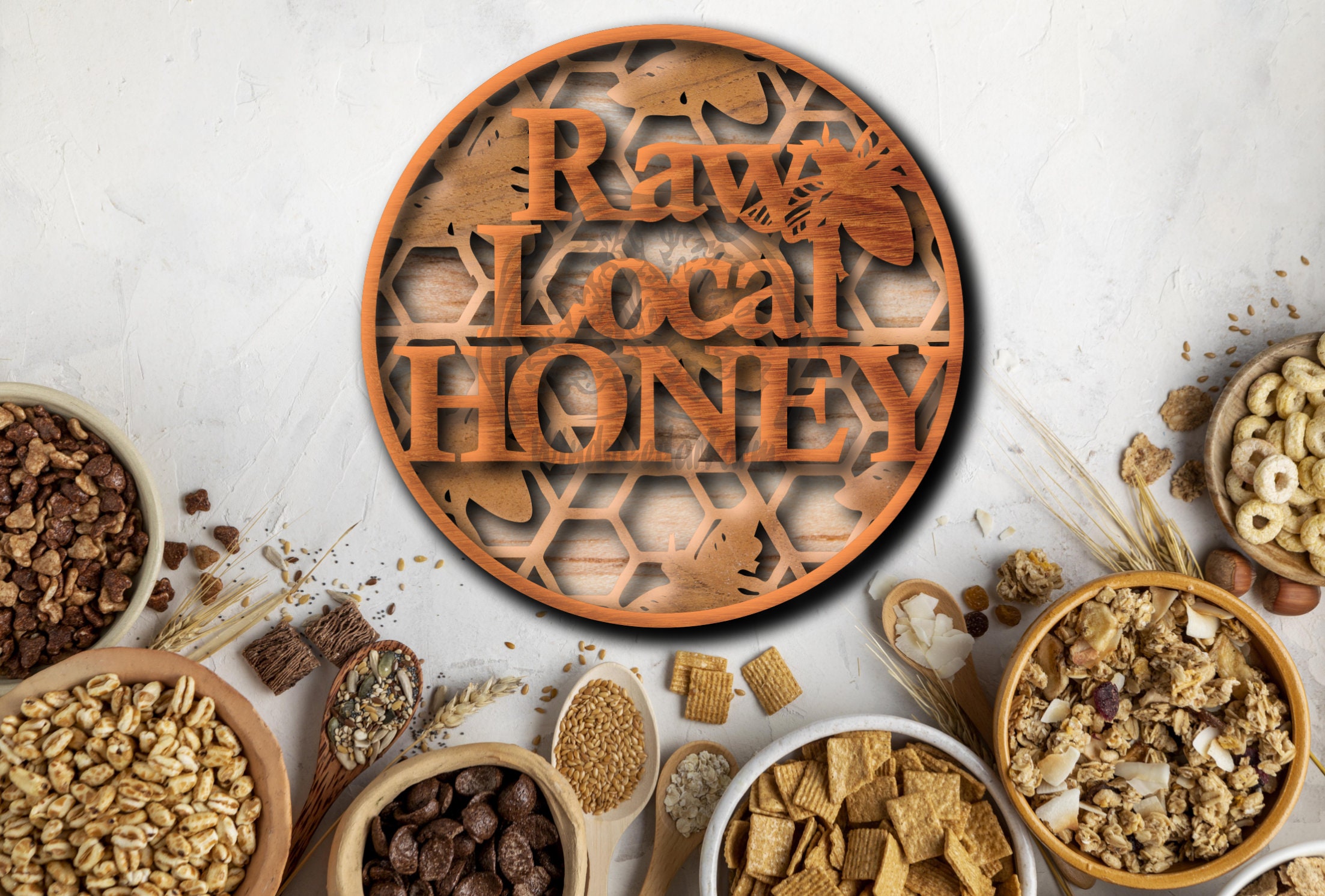 SVG FILE Raw Local Honey Farm Stand Sign Wall Art Farmhouse Decor Laser ...