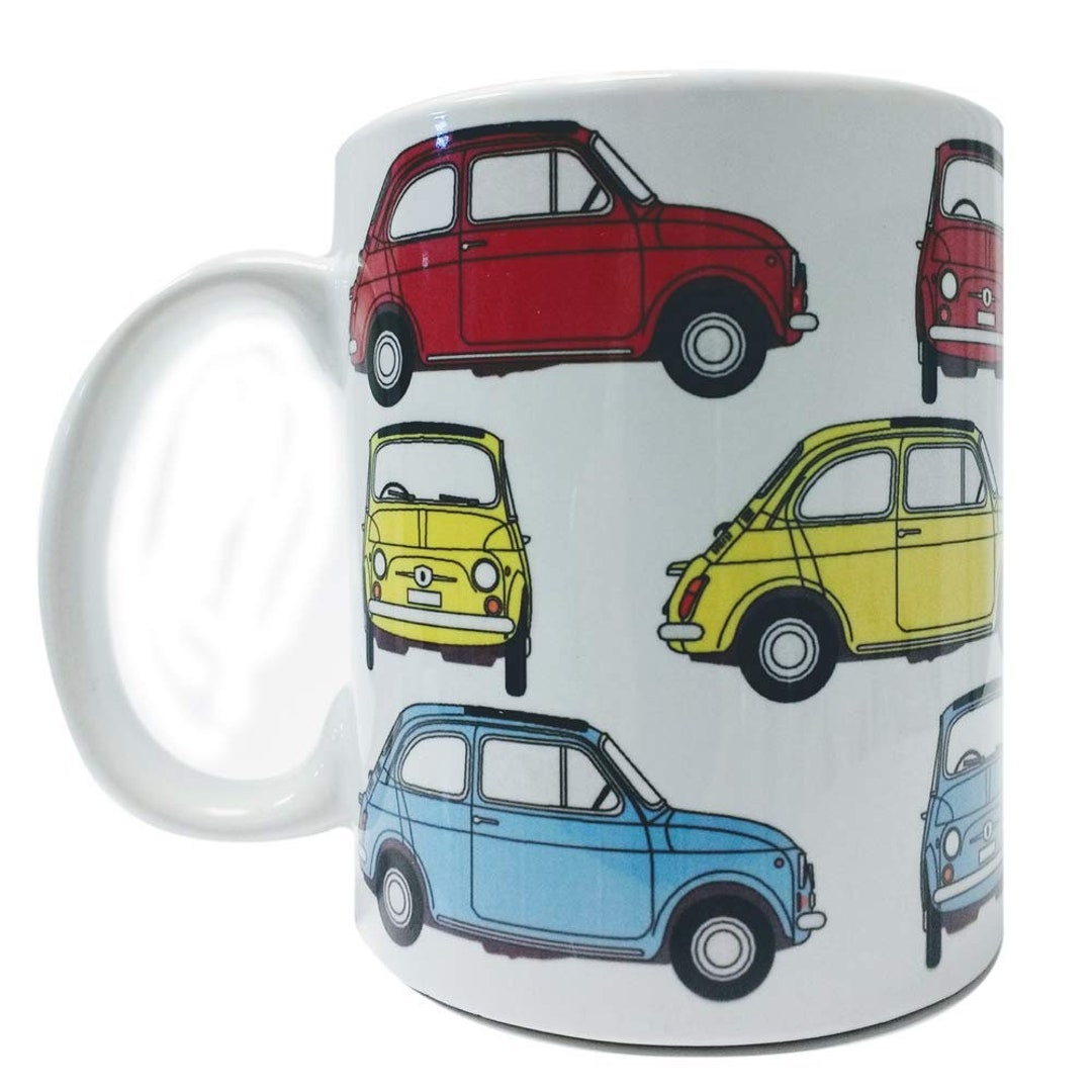 Fiat 500 Classic Car Mug - Unique Design, Novelty Gift, Motoring, Cup ...