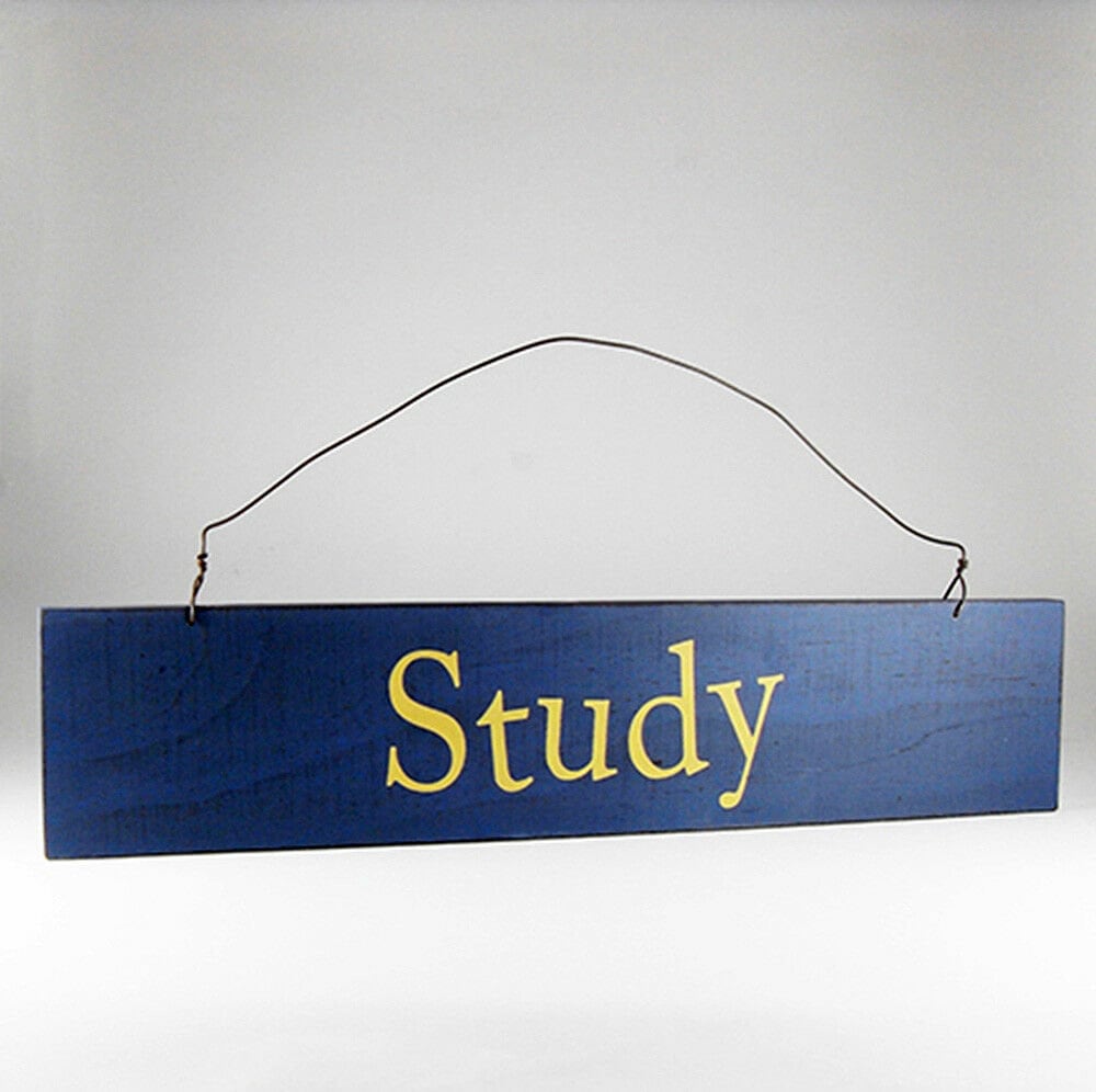 Study - Home Decor, Unique, Chic Design, Wooden Hanging Door Sign ...