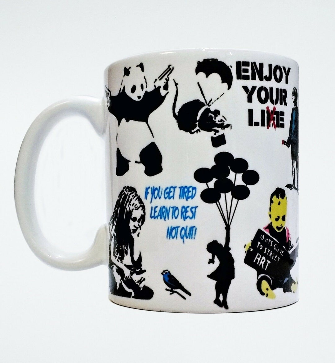 Banksy Street Art Compilation Mug, Unique Design, Novelty Tea, Coffee ...