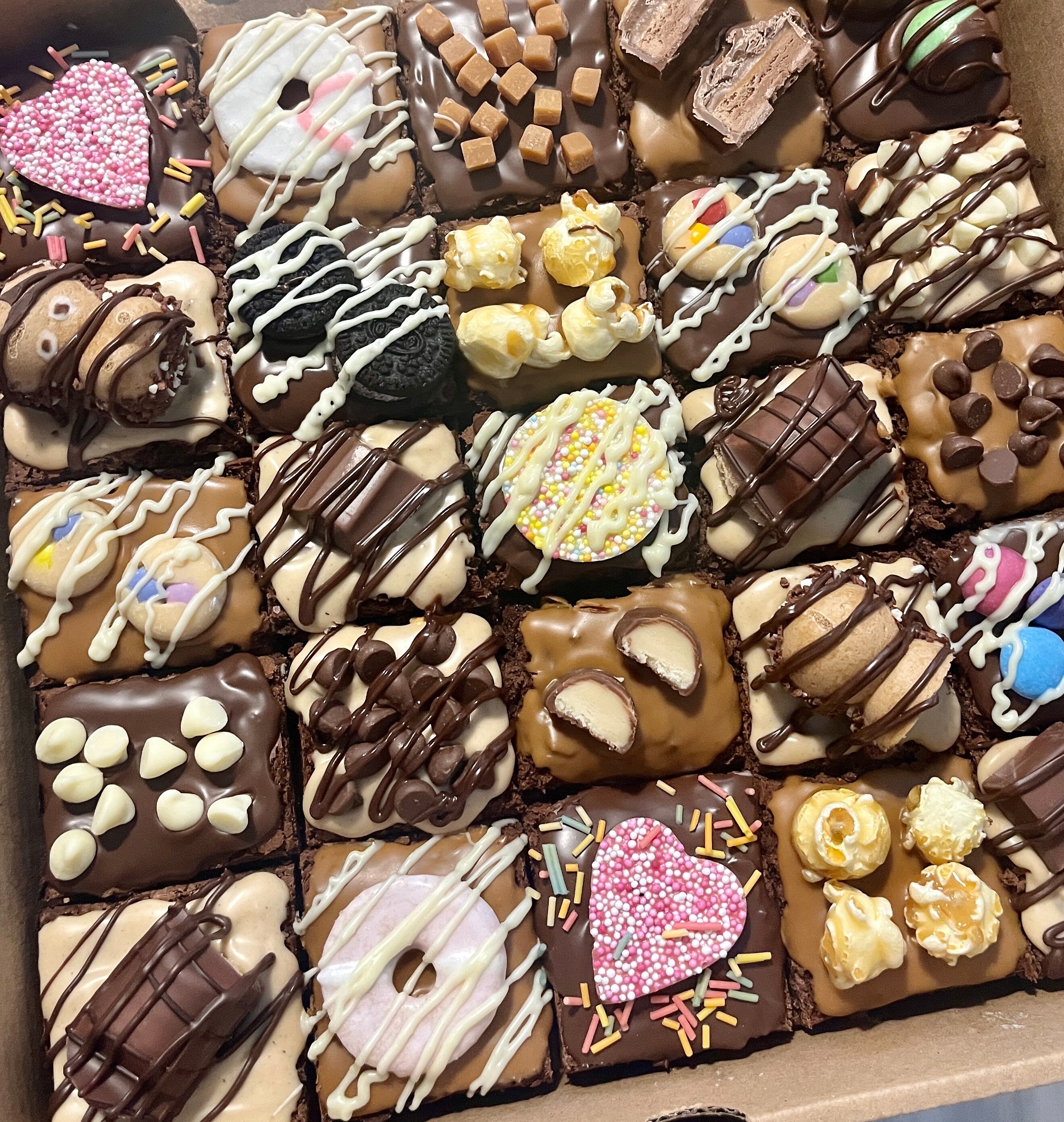 Bitesize Brownie Box. Mixed Box of Postal Brownies. 25 Mini Brownies ...