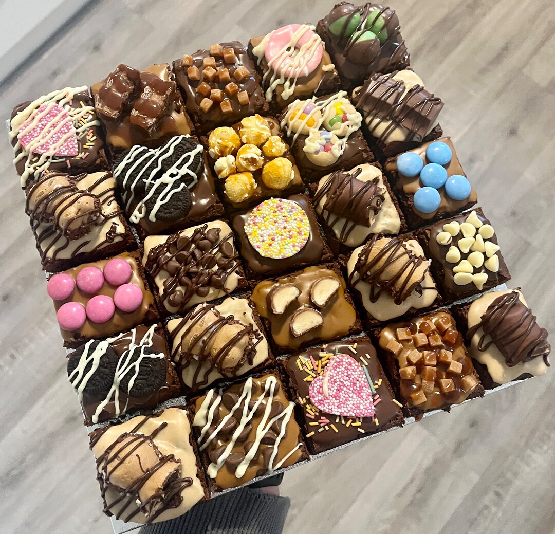 Bitesize Brownie Box. Mixed Box of Postal Brownies. 25 Mini Brownies ...