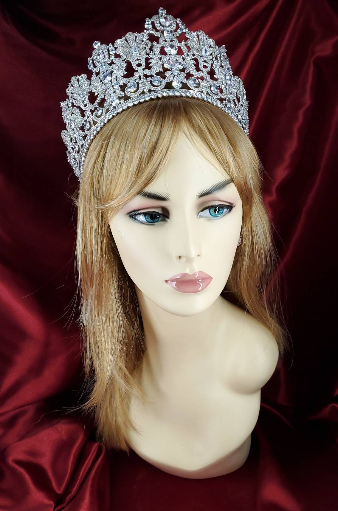 Tiara, Luxury Diamante Tiara, Royal Crown Replica, Large Bridal Tiara ...