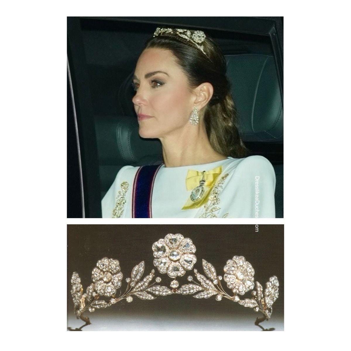 Full Size Strathmore Rose Bridal Tiara - Edwardian Crown Replica ...