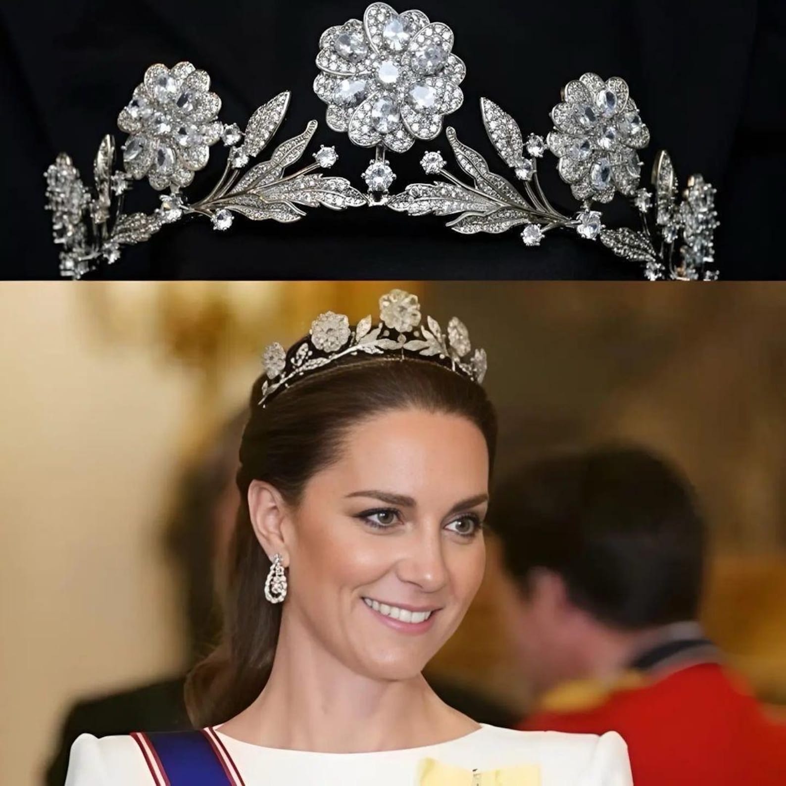 Full Size Strathmore Rose Bridal Tiara - Edwardian Crown Replica ...
