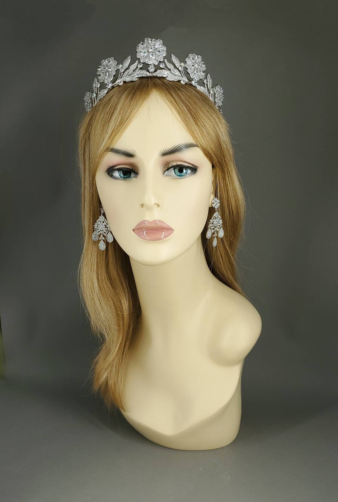 Full Size Strathmore Rose Bridal Tiara - Edwardian Crown Replica ...