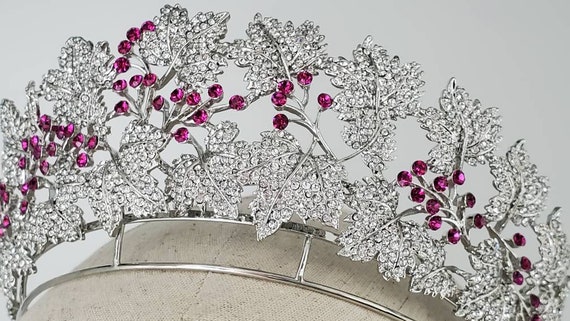 Tiara Floral Danish Royal Ruby Parure Tiara Replica berries - Etsy