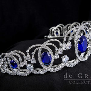 Romanov Sapphire Wave Tiara, Royal Art Nouveau Blue Sapphire Tiara ...