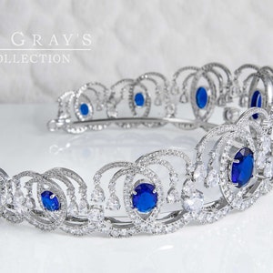 Romanov Sapphire Wave Tiara, Royal Art Nouveau Blue Sapphire Tiara ...