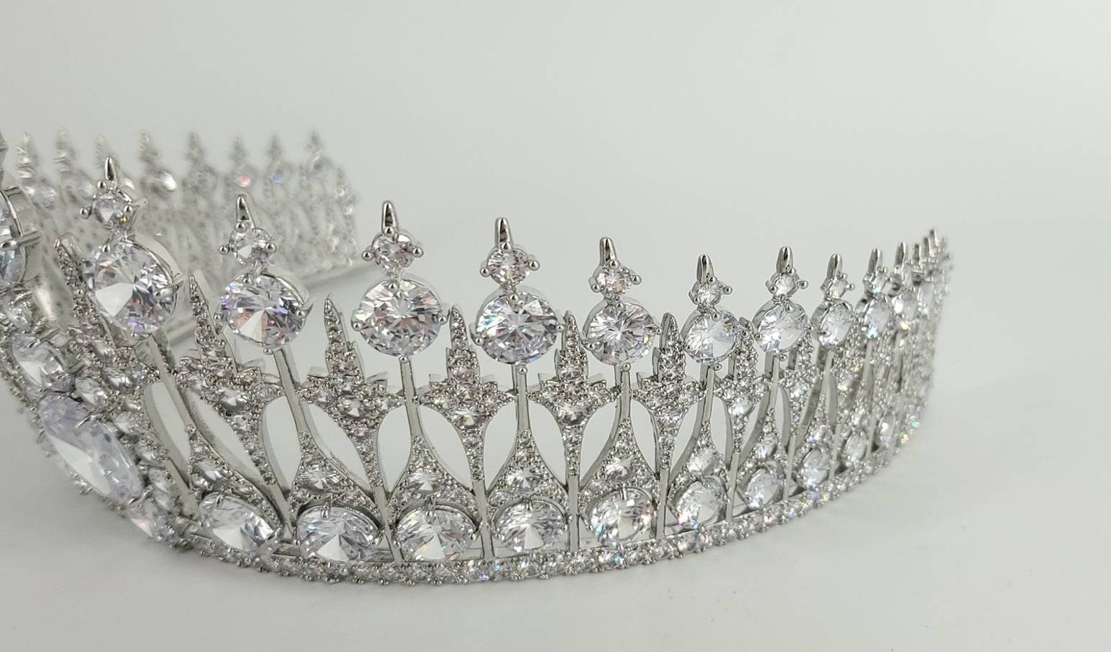 Swarovski Crystal Bridal Tiara, Large Royal Tiara, Dutch Sapphire and ...