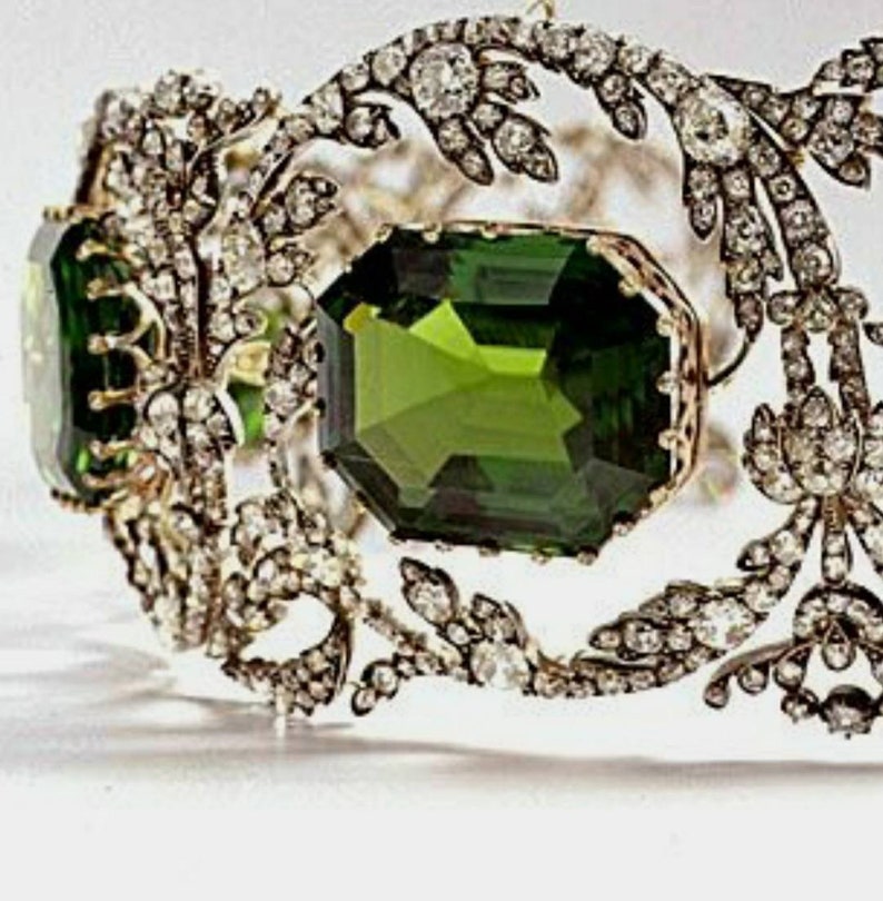 The Habsburg Peridot Tiara Royal Replica Silver Bridal Tiara - Etsy